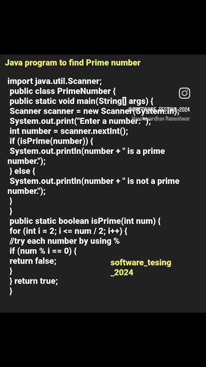 to find prime number java selenium youtube