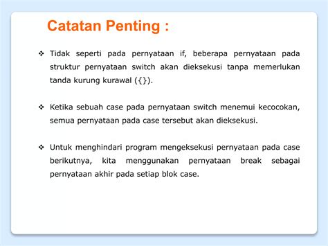 Pbo Pert 4 Mengenal Dan Memahami Konsep Percabangan Pada Java Ppt