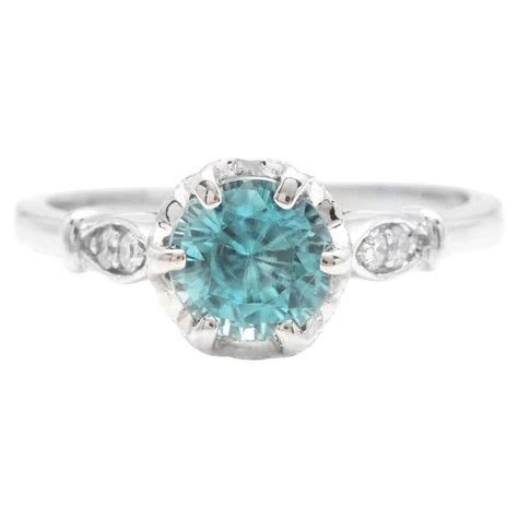 Antique Zircon Cocktail Rings 232 For Sale At 1stdibs Antique Blue Zircon Ring White Zircon