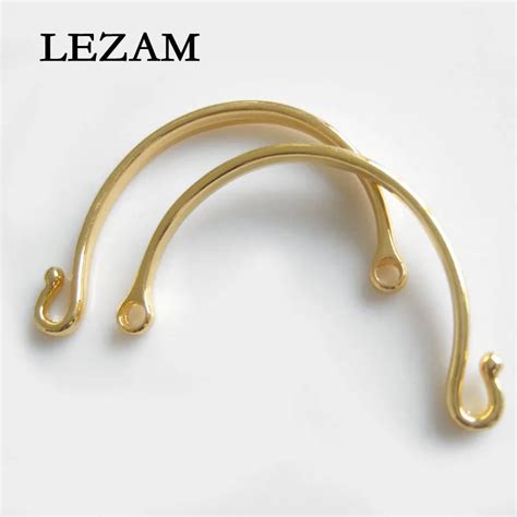 10pcs Bright Gold Plated Tone Half Cuff Bangle Hook Clasp Findings 3mm