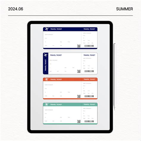 비행기티켓 굿노트 스티커 위버딩