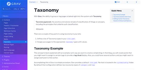 Taxonomy Grav Documentation