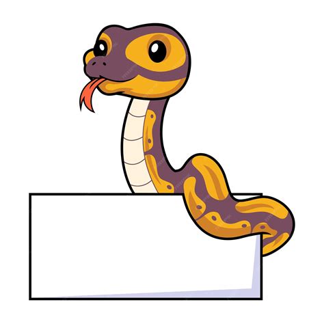 Caricature De Serpent Python Boule Banane Mignon Avec Signe Vierge