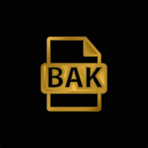 Bak File Format Symbol Gold Plated Metalic Free Stock Vector Graphic