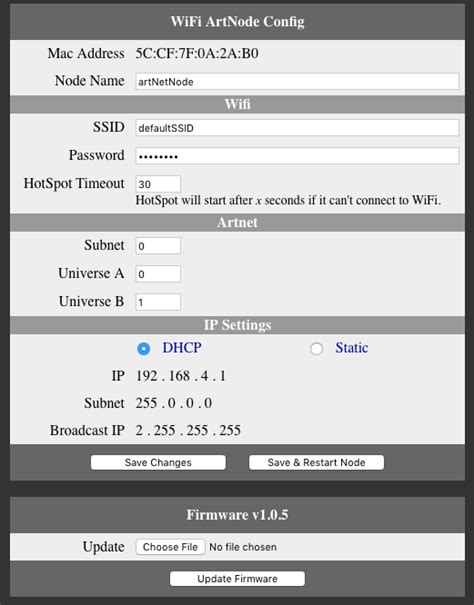 esp8266 artnet to dmx trybotics