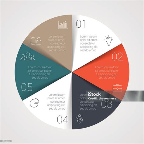 Infografis Lingkaran Vektor Templat Untuk Diagram Siklus Grafik