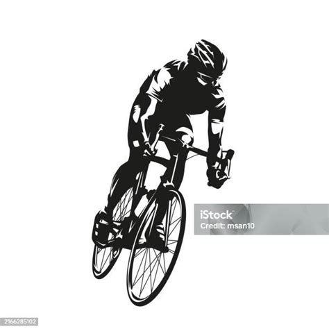 Cyclisme Sur Route Cycliste Sur Vélo Silhouette Vectorielle Isolée