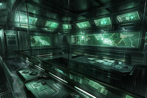 Green Futuristic Data Center With Glowing Racks And A Hightech Cybersecurity Theme Premium Ai