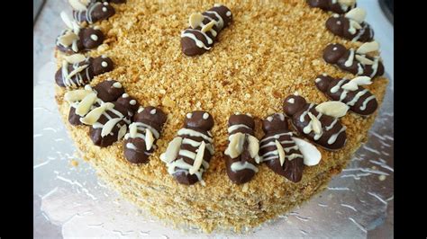 КЛАССИЧЕСКИЙ МЕДОВЫЙ ТОРТ РЫЖИК с пчёлами Honey Cake Youtube