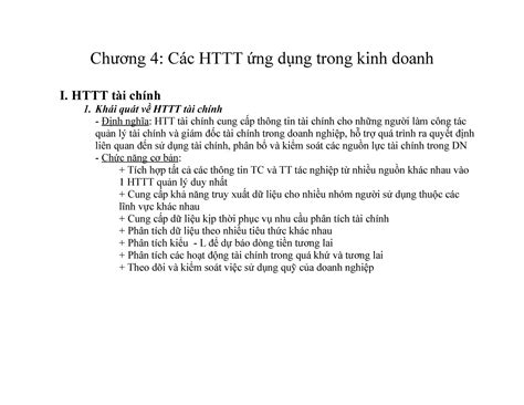 Htttql ba Ìi thu hoa Ìch Nguye ÌÌn Thu Ha Chương Các HTTT ứng dụng trong kinh doanh I HTTT
