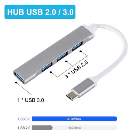 USB HUB Type C Adapter High Speed 3 0 4 Port Aluminium C809 Lazada Indonesia