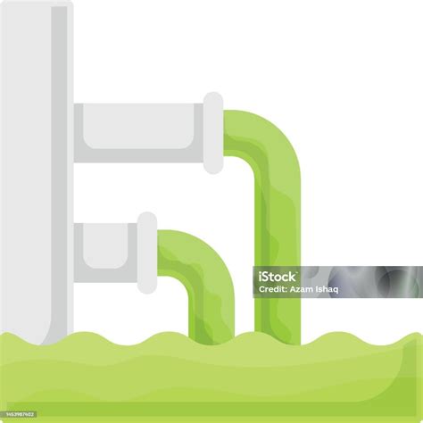 도시 고형 폐기물 파이프라인 벡터 컬러 아이콘 디자인 환경 오염 기호 화학 생물학적 오염 기호 오염 물질 스톡 일러스트 처리되지 않은 하수 개념의 배출 0명에 대한 스톡