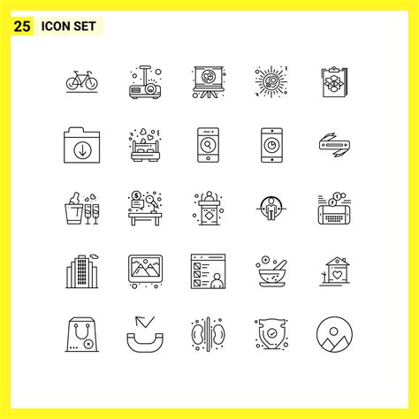Modern Set Of 25 Lines And Symbols Such As Business Celebrate Heart