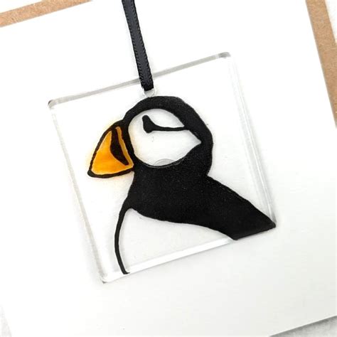 Puffin Glass Decoration Card Art Room 59