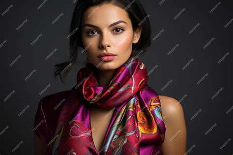Premium Ai Image Eleganceunveiledluxurioussilkscarf