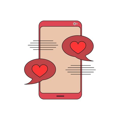Smartphone Avec Un émoji De Cœur Dans La Parole Bulle Sur Lécran