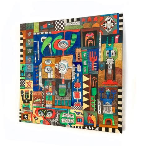 Frontiera Acrilico Su Tela Arte Primitivista Paola Vagnoli Galleria