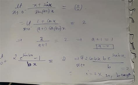 Determine The Values Of In And V Such That The Following Is Continuous X 0 Begin Array Lll Frac