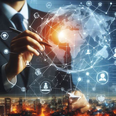 A Person Drawing Global Structure Networking And Business Data Stock