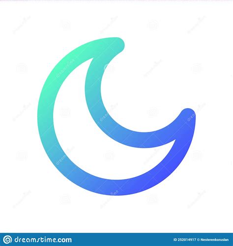 Night Mode Pixel Perfect Gradient Linear Ui Icon Stock Illustration