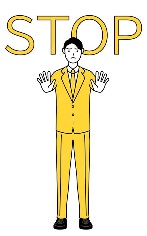 Premium Vector Simple Line Drawing Illustration Of A Businessman In A