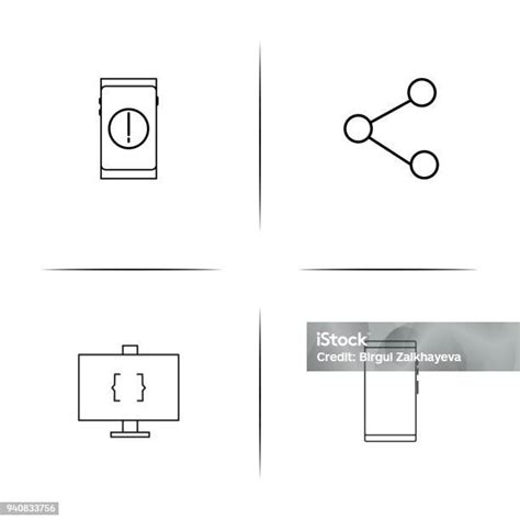 인터넷 기술 간단한 선형 아이콘 설정합니다 개요 벡터 아이콘 0명에 대한 스톡 벡터 아트 및 기타 이미지 0명 디자인 벡터 Istock