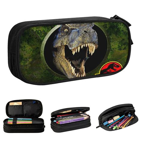 쥬라기 공룡 연필 케이스 공원 연필 파우치 펜 상자 어린이 대형 보관 가방 학생 학교 선물 문구 Aliexpress