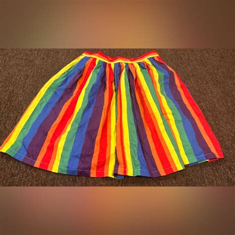 Modcloth Skirts Modcloth Rainbow Pleated Full Skirt Xl Womens Party