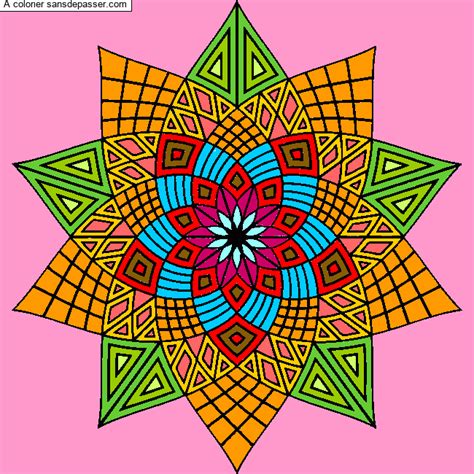 Coloriage Mandala fleur Sans Dépasser
