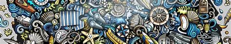 Background Spanduk Corat Coret Tangan Laut Laut Musim Panas