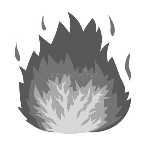 Explosion Icon In Monochrome Style Isolated On White Background Stock
