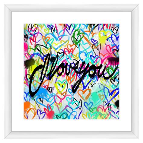 18 X 18 Matted To 2 Graffitti Love Picture Framed Black Ptm Images