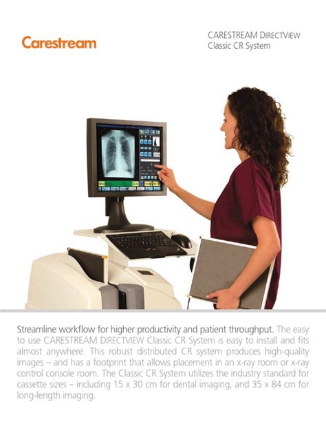 Carestream Directview Classic Cr System Cm Info Pdf Medical Imaging Imaging
