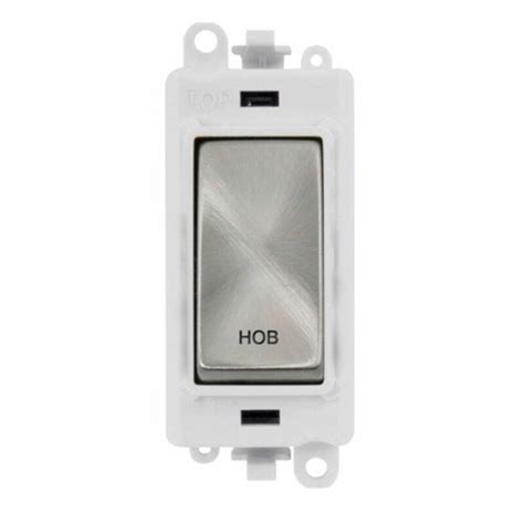 Click GM2018PWSC HB GridPro Satin Chrome 20AX 2 Pole HOB Switch Module White Insert