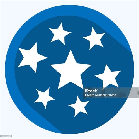 아이콘 별이 주위에 있습니다 별 기호와 관련이 있습니다 긴 그림자 스타일 심플한 디자인 편집 가능 간단한 그림입니다 간단한 벡터 아이콘 금 금속에 대한 스톡 벡터 아트 및