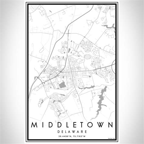 Middletown Delaware Map Print In Classic — Jace Maps