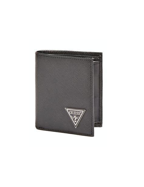 Billetera Caballero Vertical Certosa Saffiano Guess Negro