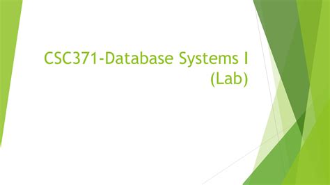 SOLUTION Lec1 Lab Csc371 Database Systems Studypool