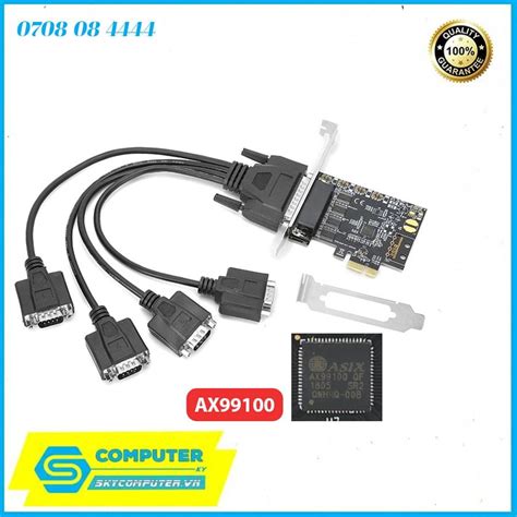 Card chuyển đổi PCI E to 4 RS232 Chipset AX99100
