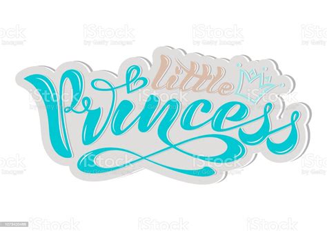아름 다운 손으로 쓴된 텍스트 질감된 배경에서 서 예 벡터입니다 비문 크라운 및 카드 포스터 인쇄 로고 마음 작은 공주 옷에 대 한 인쇄 곱슬 머리에 대한 스톡 벡터 아트