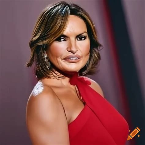 Mariska Hargitay In A Dark 80s Mane Bursting Out Of A Lake In A Red