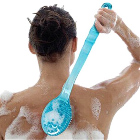 Slicone Bath Body Brush Exfoliator Back Brush Long Handle For Shower With Soft Bristles Back