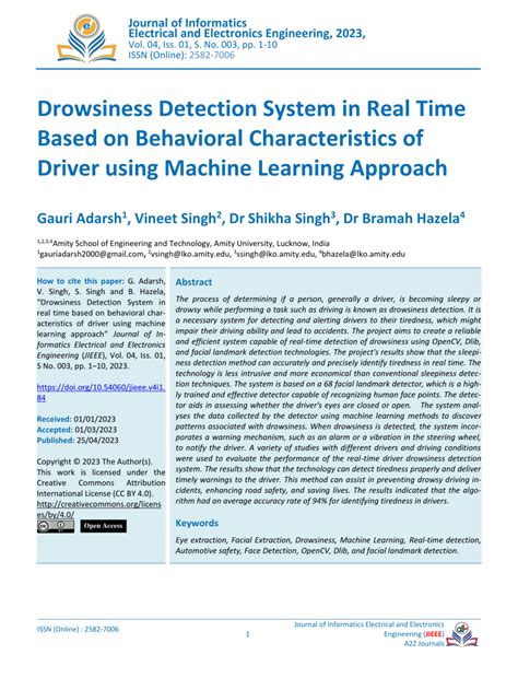 Pdf Drowsiness Detection System In Real Time Based On Behavioral