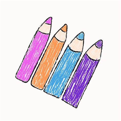 Dessin Denfants De Crayons De Couleur Dessinés Avec Des Crayons