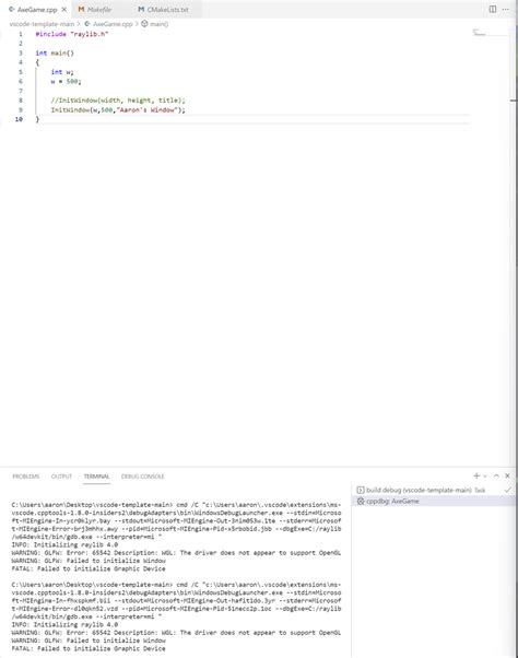 Raylib Glfw Error The Driver Does Not Appear To Support