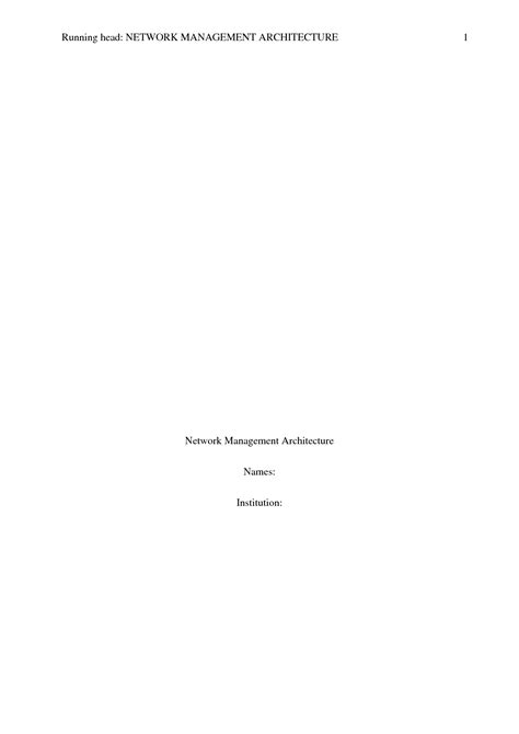 SOLUTION Network Management Architecture Studypool