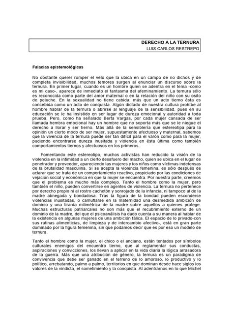 Carlos Restrepo Falacias Epistemologicas Pdf Verdad Conocimiento