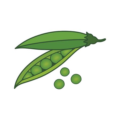 Premium Vector Peas Vegetable Cartoon Vector Illustration Cute Pea