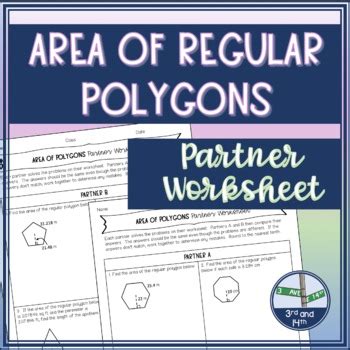Area Of Regular Polygons Partner Problems Activity By Rd And Th