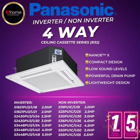 PANASONIC CEILING CASSETTE NON INVERTER INVERTER WAY TYPE WITH NANOEX R Lazada